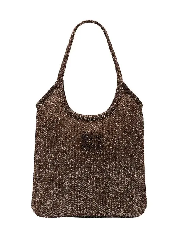 Miu Miu Sequined Mesh Shopper - Brown