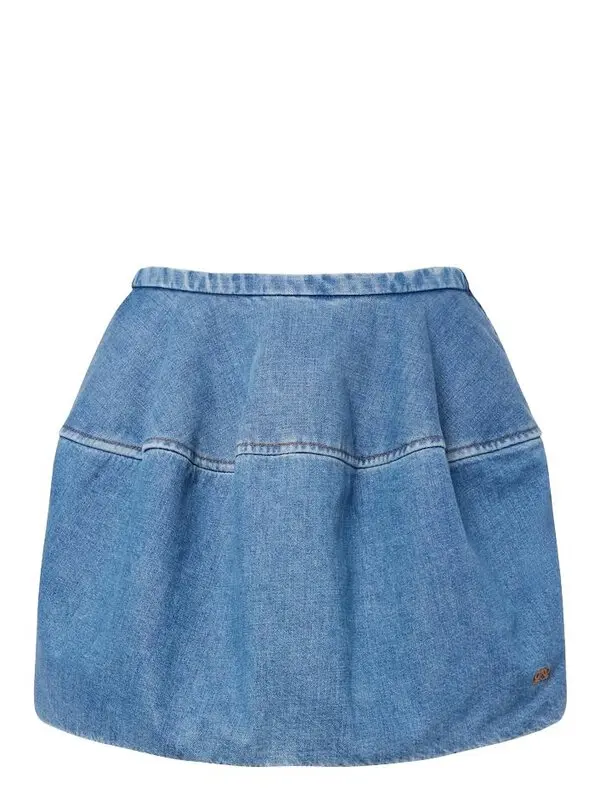 Loewe Double L Denim Miniskirt - Blue