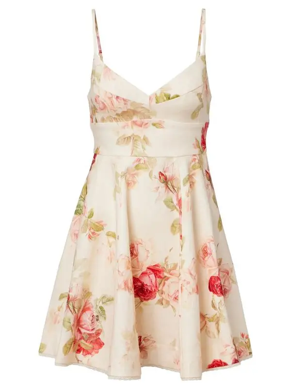 Zimmermann Lucky Picnic Floral Linen Mini Dress - Multicoloured