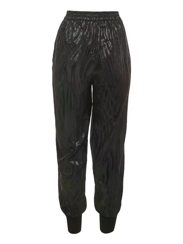 Stella McCartney Zebra-pattern Jacquard Tapered Trousers - Black