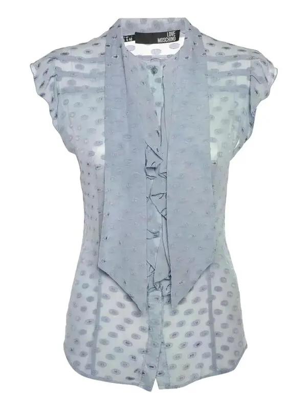 Moschino Fil Coupé Frill Blouse - Purple