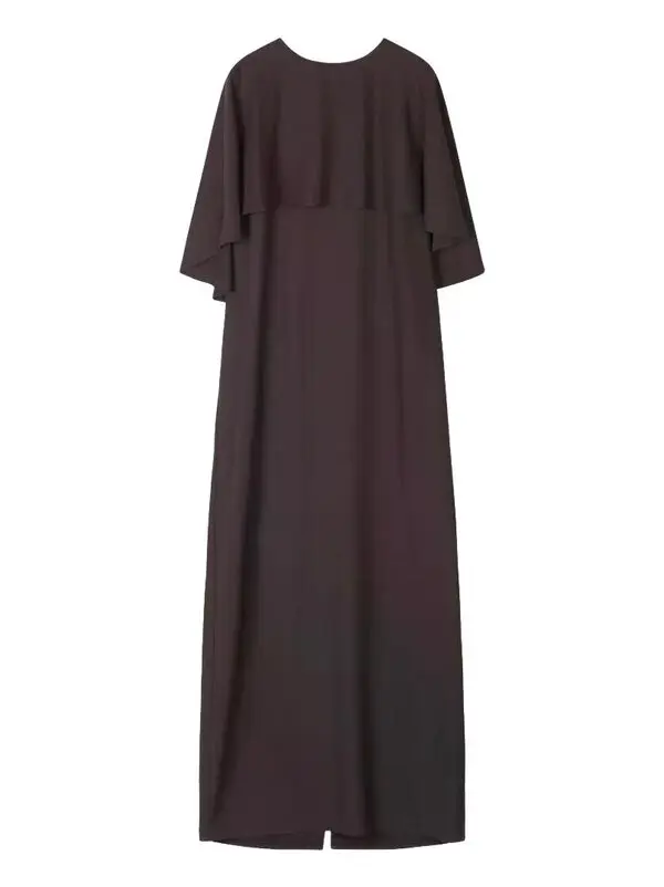 Stylein Maxine Cape-detail Dress - Brown