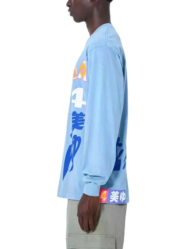 B.EAUTIFUL Graphic-print Long-sleeve T-shirt - Blue