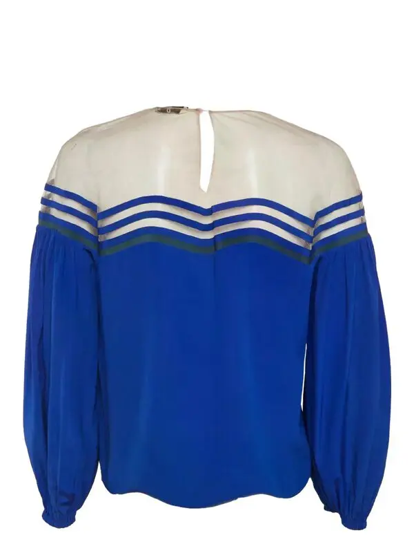 Fendi Mesh Illusion-neck Blouse - Blue