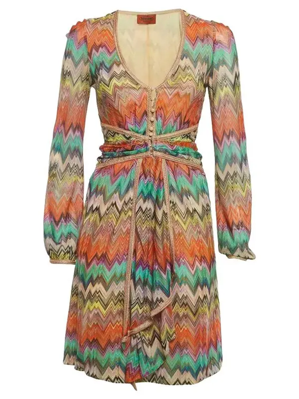 Missoni Zigzag Knit Midi Dress - Orange