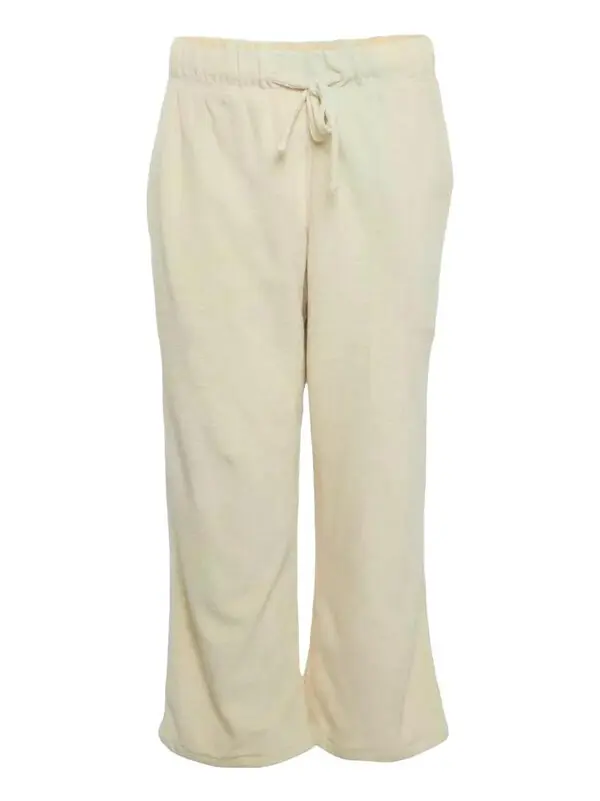 Burberry Cream Terry Cloth Drawstring Wide-leg Trousers - Neutrals