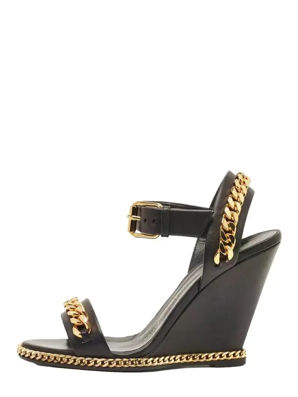 GIUSEPPE ZANOTTI Chain-link Wedge Sandals - Black