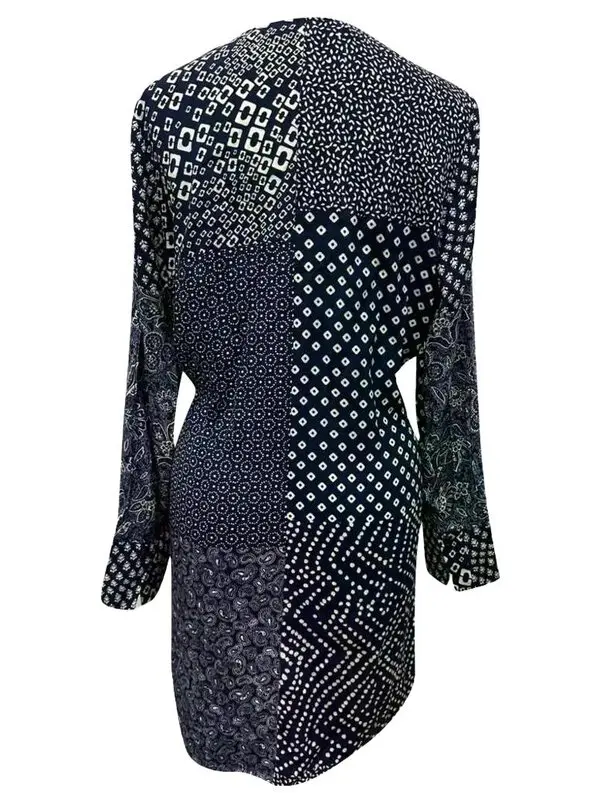 Diane Von Furstenberg Patchwork Print Silk Dress - Blue