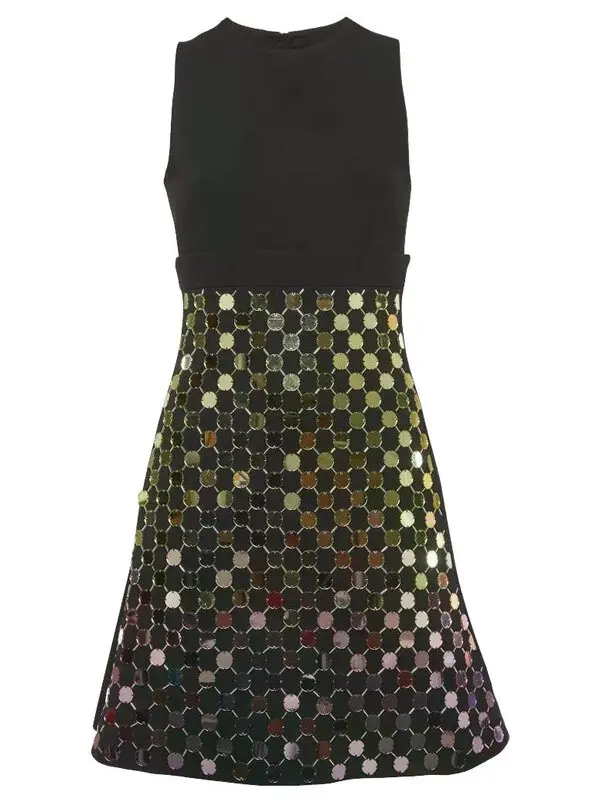 David Koma Embellished A-line Mini Dress - Black