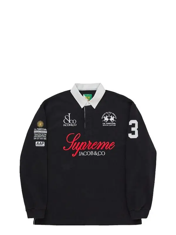 Supreme La Martina Rugby Shirt - Black
