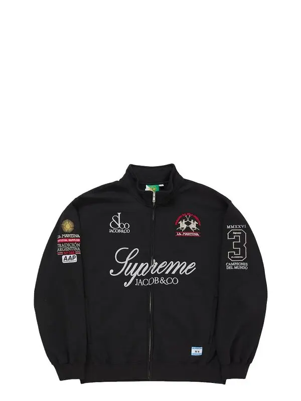 Supreme La Martina X Zip Up Sweatshirt - Black