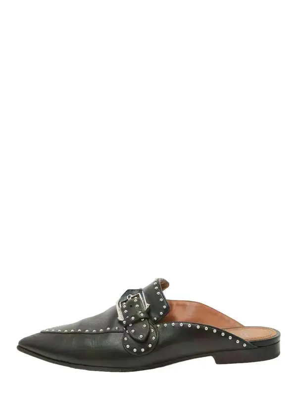 Givenchy Studded Pointed-toe Leather Mules - Black