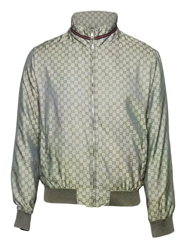 Gucci Gg Monogram Bomber Jacket - Grey