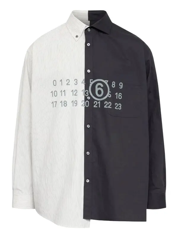MAISON MARGIELA Two-tone Long-sleeved Shirt - Black