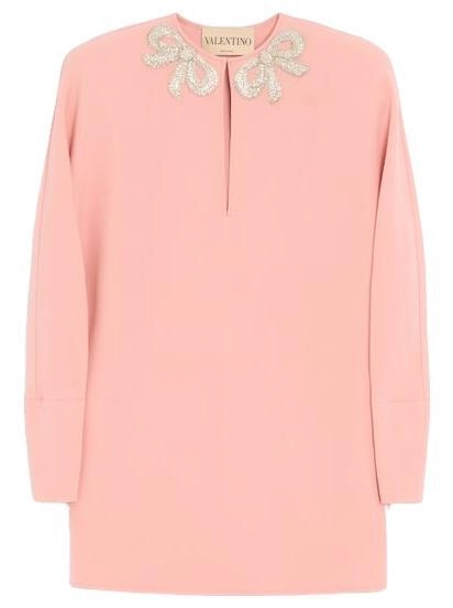 Valentino Garavani Embroidered Cady Couture Short Dress - Pink/silver