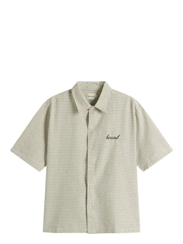 BOUND Gingham Cropped Shirt - Ecru