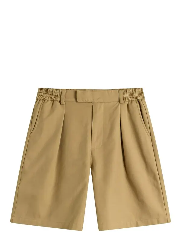 BOUND Wide Pleated Shorts With Barrel Leg Silhouette - Camel