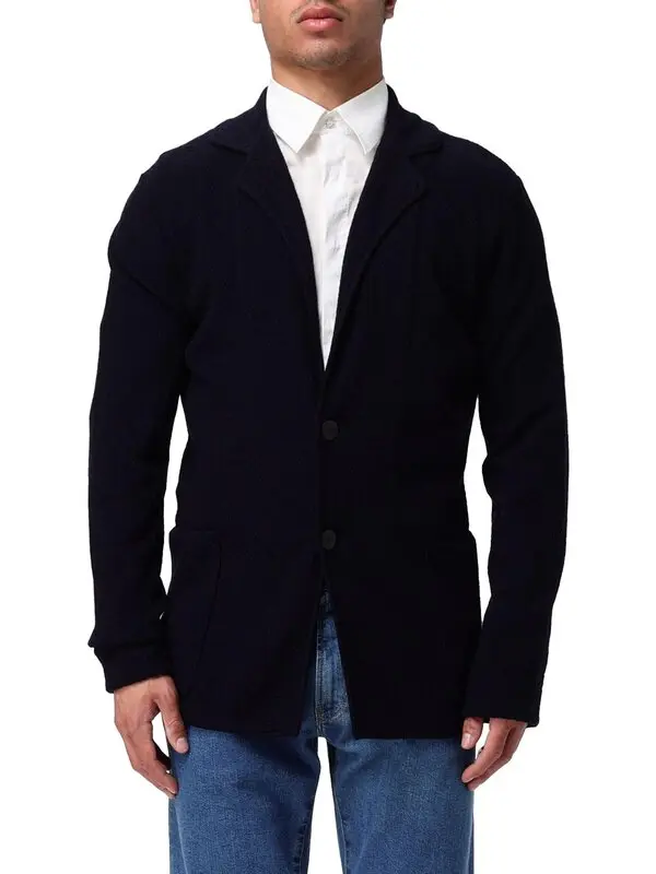Giorgio Armani Single-breasted Virgin Wool Blazer With Patch Pockets - Blue