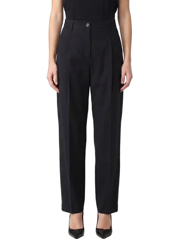 TOTEME High-waisted Tailored Cotton Trousers - Black