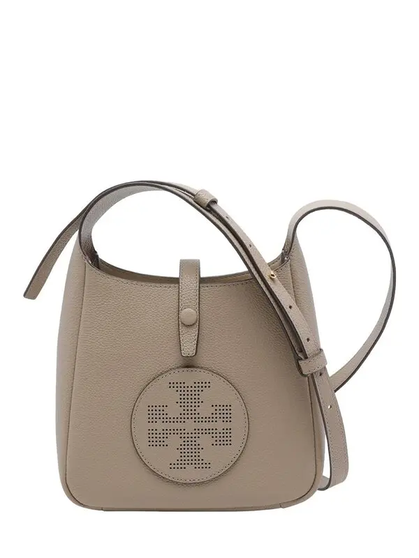 Tory Burch Miller Swing Calfskin Leather Shoulder Bag - Grey
