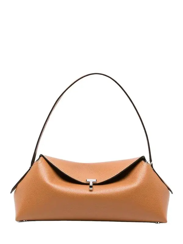 TOTEME T-lock Flared Leather Shoulder Bag - Brown