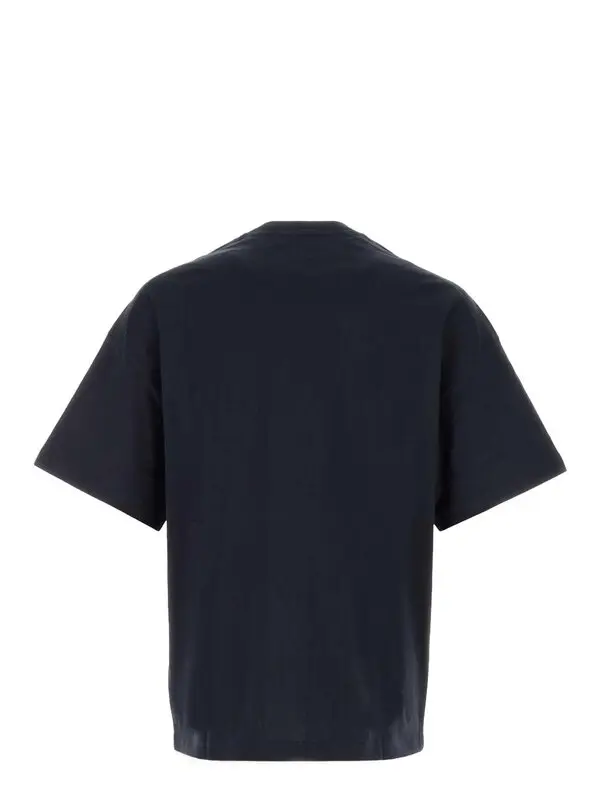 JIL SANDER Relaxed Fit Cotton T-shirt With Contrasting Logo - Blue