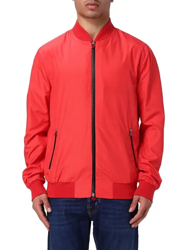 Kiton Stretch Technical Fabric Bomber Jacket - Red