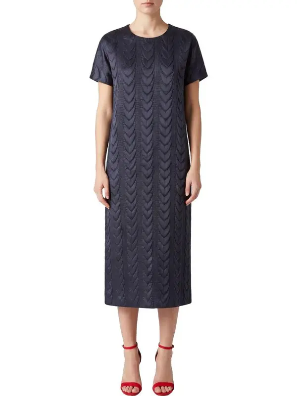 MEIMEIJ Meimei Crêpe Midi Tunic With Crew Neck And Sequin Appliqu - Blue