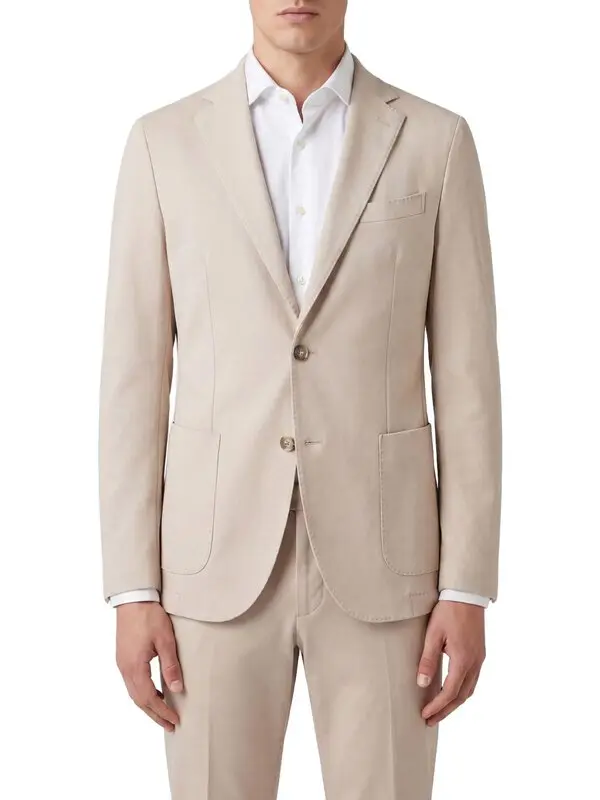 CIRCOLO 1901 Formal Single-breasted Stretch Cotton Blazer With Two Buttons - Sand