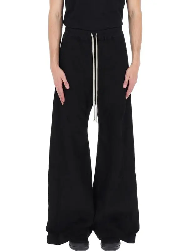 Rick Owens Cotton Wide Leg Trousers - Black