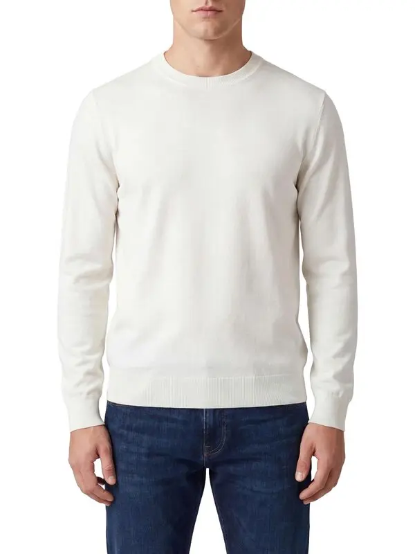 KANGRA Long-sleeved Pure Cotton Crewneck Jumper - Butter