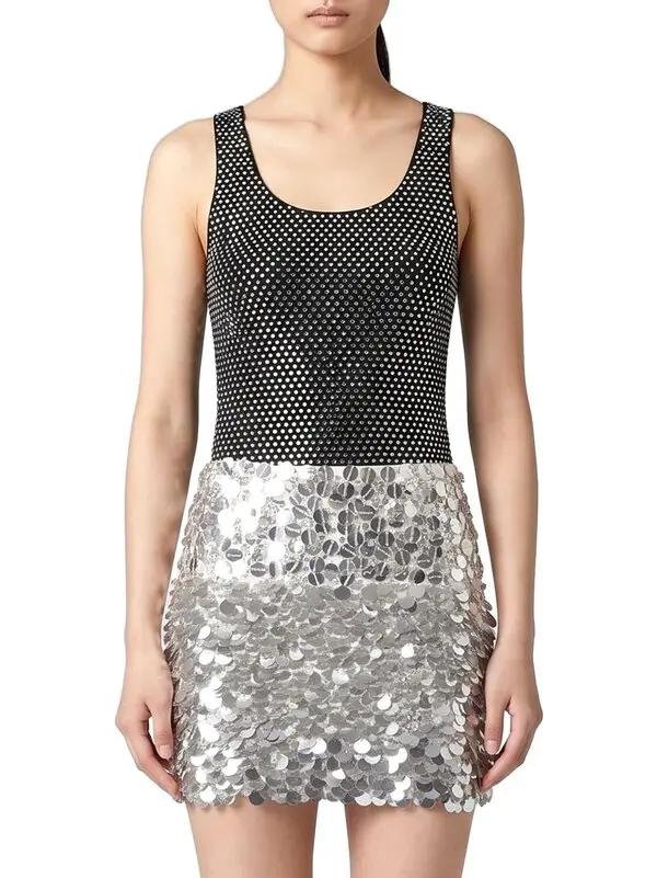 Giuseppe Di Morabito Slim Fit Evening Top With Rhinestones - Black