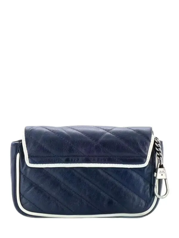 Gucci Gg Marmont Quilted Leather Super Mini Crossbody Bag - Blue