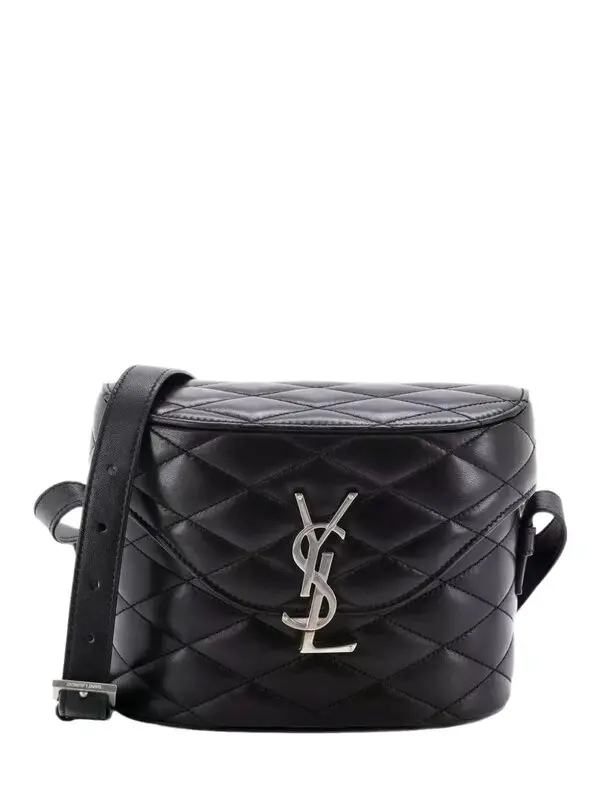 Saint Laurent June Box Bag Quilted Leather Crossbody Bag - Black
