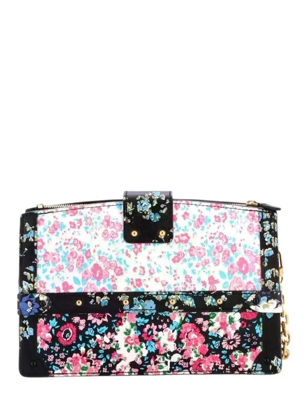 LOUIS VUITTON Trunk Floral Printed Leather Clutch Bag - Black