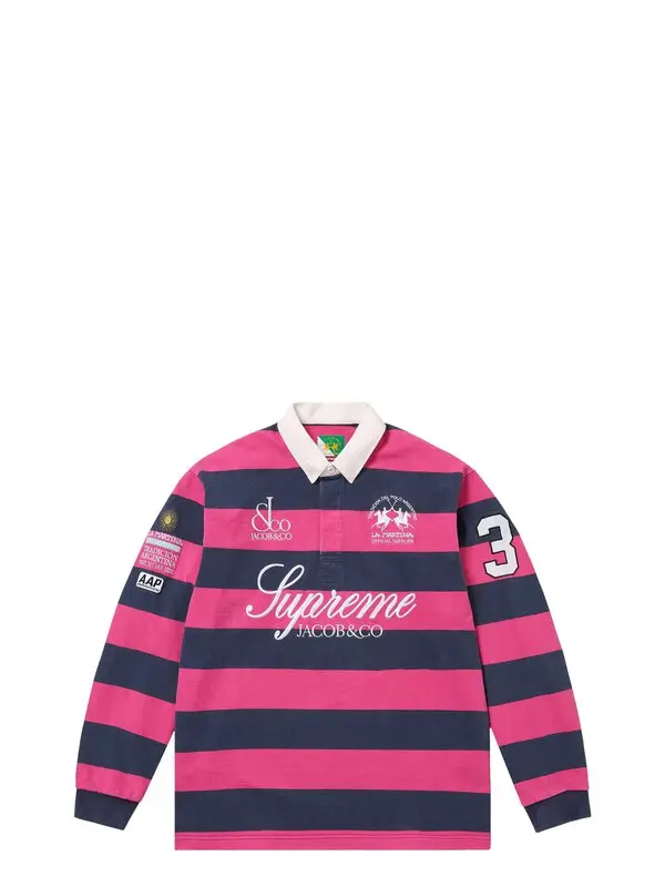 Supreme X La Martina X Jacob & Co Rugby Stripe Long Sleeve Shirt - Red