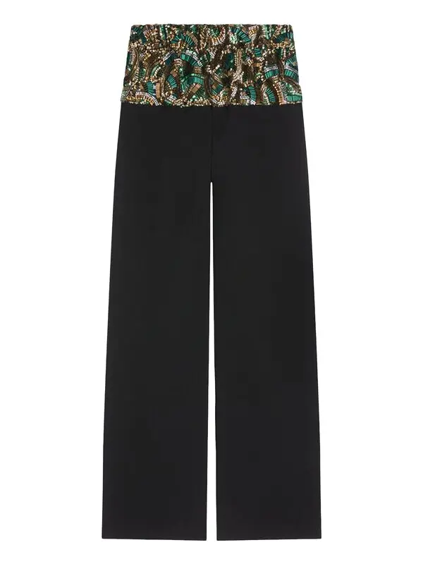 Dries Van Noten Virgin Wool Wide Leg Trousers - Black