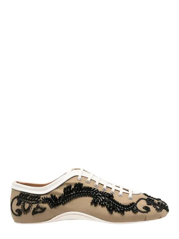 Dries Van Noten Embellished Cotton Sneakers - Tan