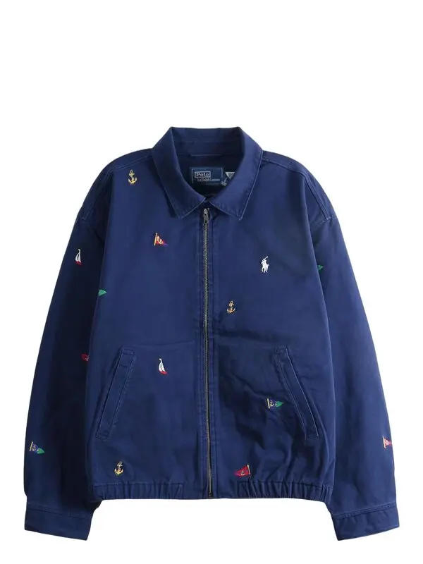 Polo Ralph Lauren Piece-dyed Twill Embroidered Windbreaker - Blue