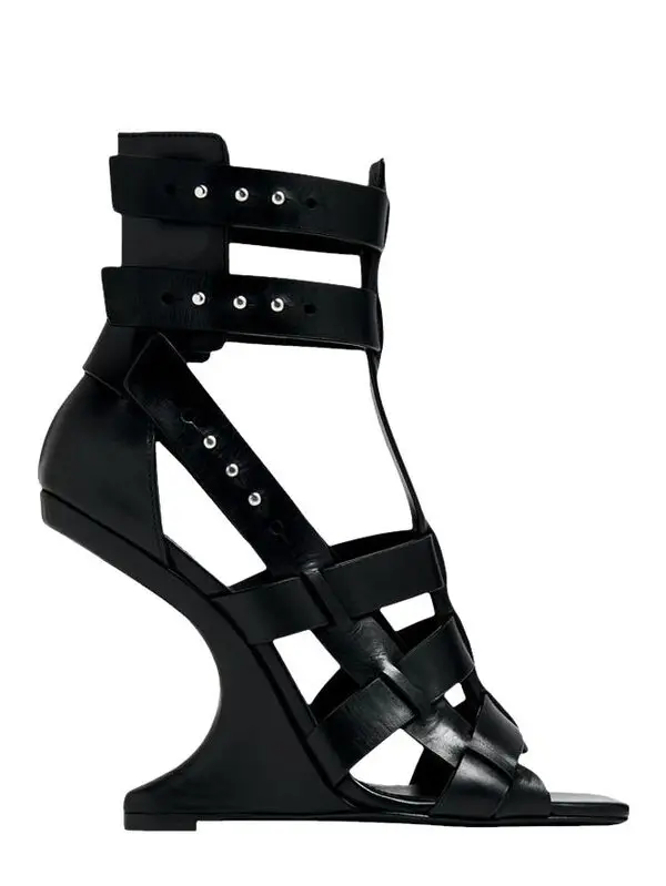 Rick Owens Spartan Wedge Sandals - Black