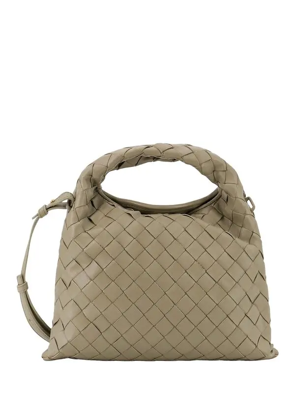 Bottega Veneta Mini Hop Leather Crossbody Bag With Intrecciato Pattern - Multicolor