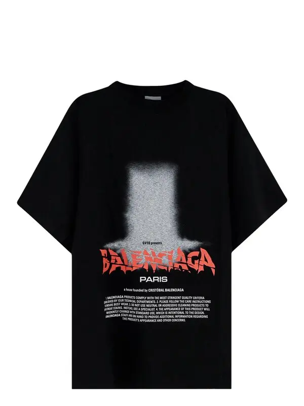 Balenciaga The Door Cotton T-shirt - Black
