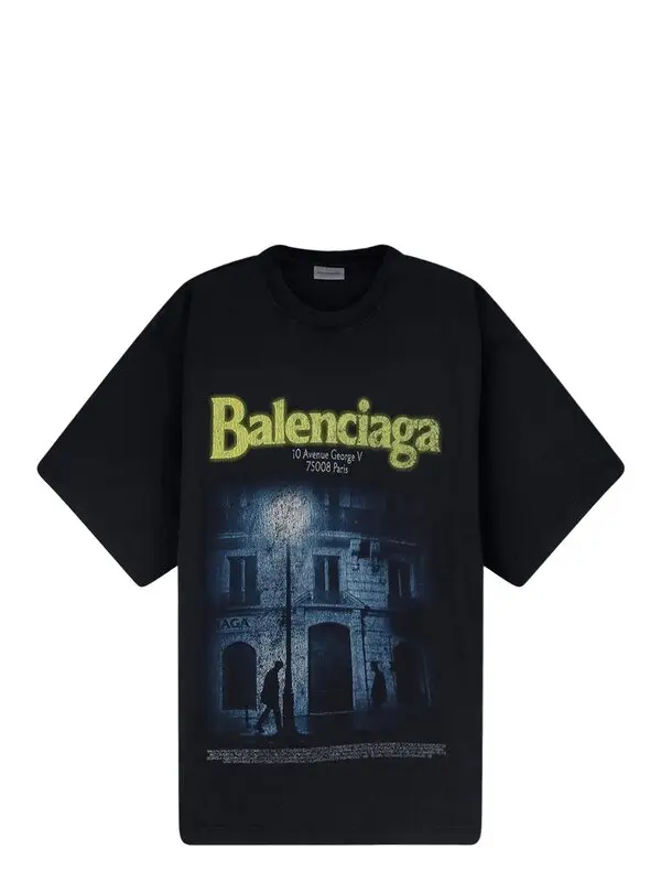 Balenciaga Oversized Cotton T-shirt With Front Logo Print - Multicolor
