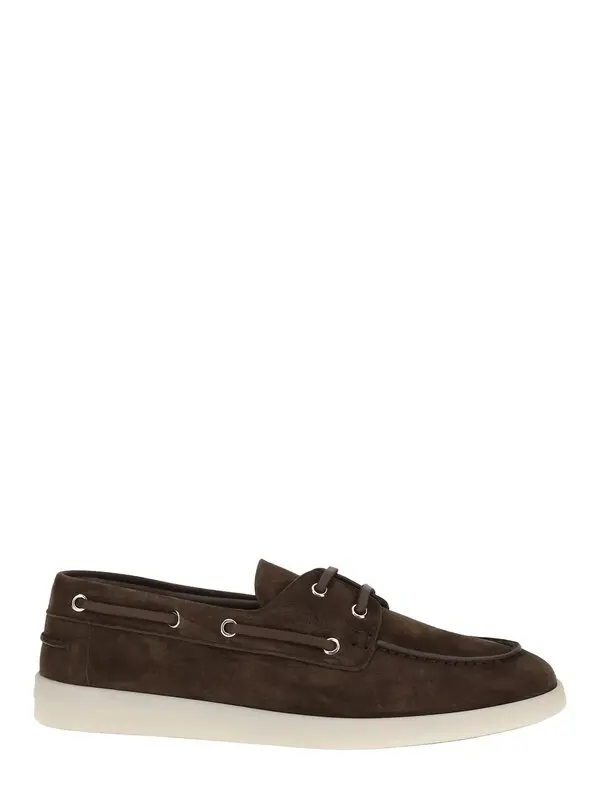 Prada Suede Boat Loafers - Brown