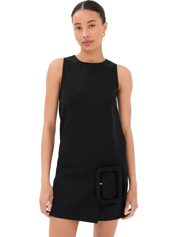 AMI Paris Big Buckle Belt Mini Dress - Noir
