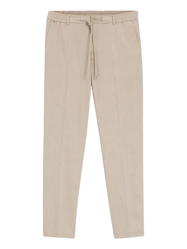 BOSS Modern Fit Linen Blend Trousers - Light Beige