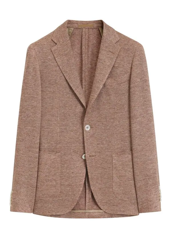 BOSS Slim-fit Linen Jacket - Brown