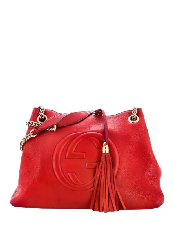 Gucci Soho Chain Strap Leather Medium Shoulder Bag - Red