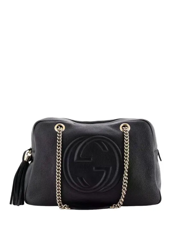 Gucci Soho Chain Zip Shoulder Bag - Black