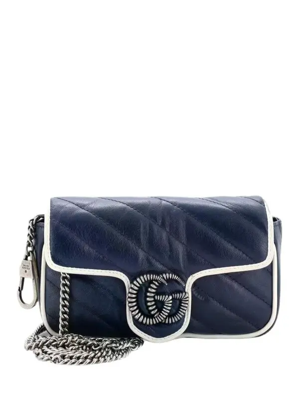 Gucci Gg Marmont Super Mini Crossbody Bag - Blue